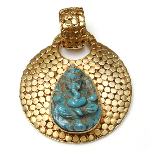 18k Gold and Turquoise Nadra Pendant — Amrita Singh Jewelry and Accessories